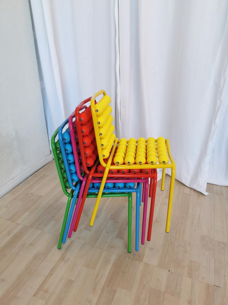 Set of 5 Vintage Pop Art Kids Chairs: SLOG Croatia 1980s - Etsy