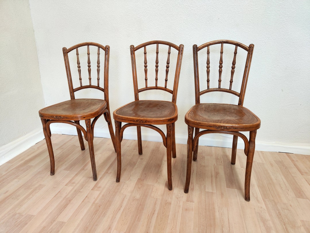 1 of 3 Vintage Wooden Dining Chairs / 1970s Mid-century Dine Bentwood ...