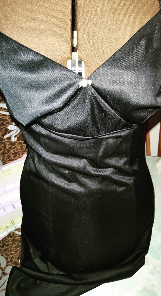 Black 1950s Nylon Full Slip Pin Up Girl Xy Black Knee Etsy Canada
