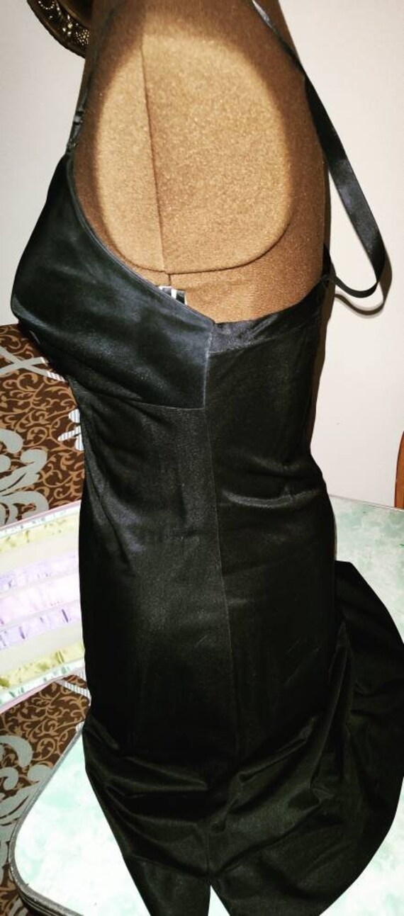 Black 1950s Nylon Full Slip Pin Up Girl Slip Sexy Bla… Gem