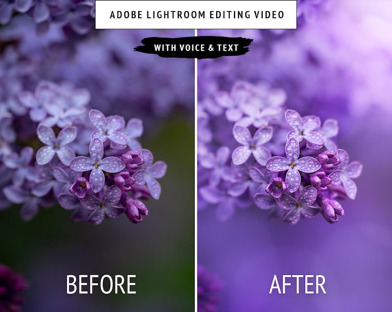 Adobe Lightroom Editing Video Tutorial With Voice & Text: Dreamy Lilac ...