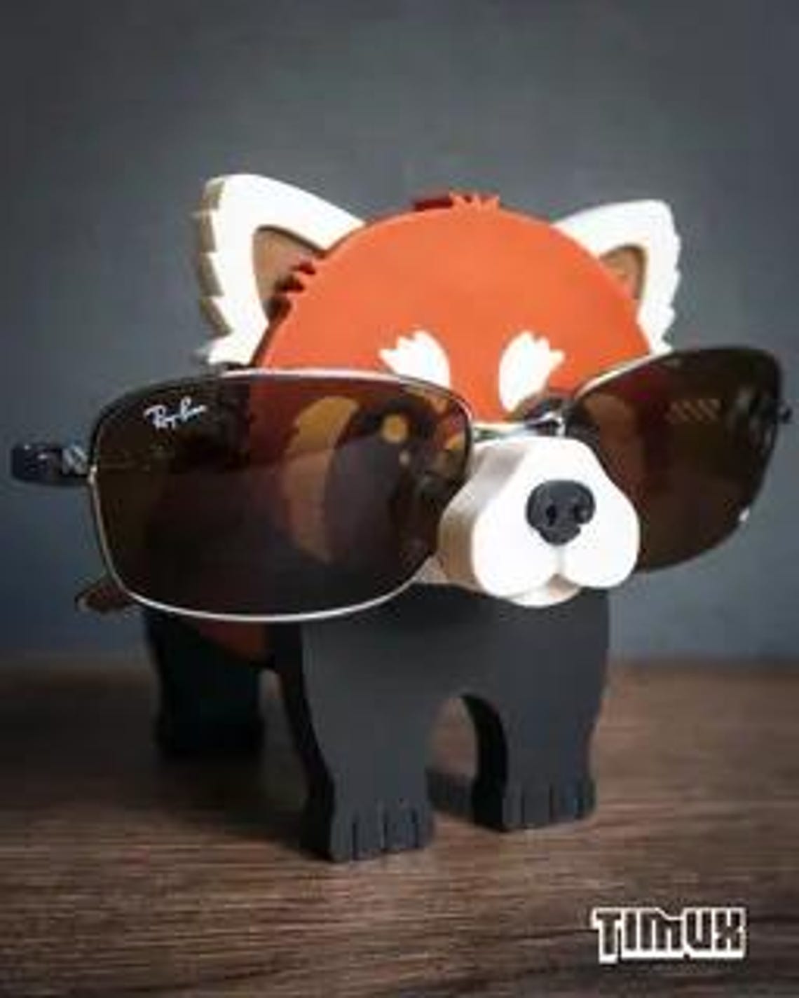Red Panda Glasses Holder — 3D Printed Eyeglass Stand, Cute Animal Desk ...