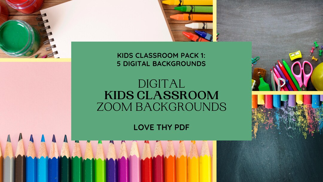 Kids Classroom Zoom Background 5-pack #1 - High Quality Zoom Background ...