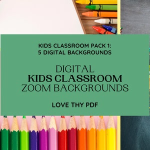 Kids Classroom Zoom Background 5-pack #1 - High Quality Zoom Background ...