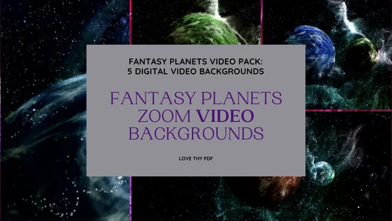 Fantasy Planets Zoom VIDEO Background 5-pack High Quality | Etsy