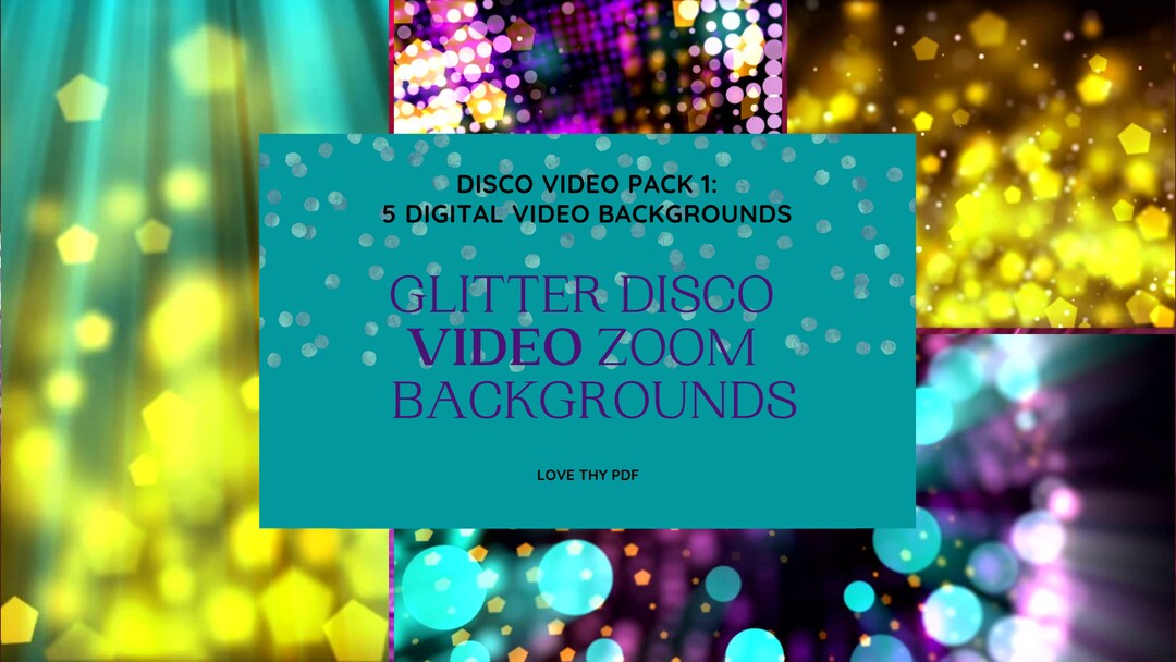 Disco Glitter Zoom VIDEO Background 5-pack #1 - High Quality Video ...