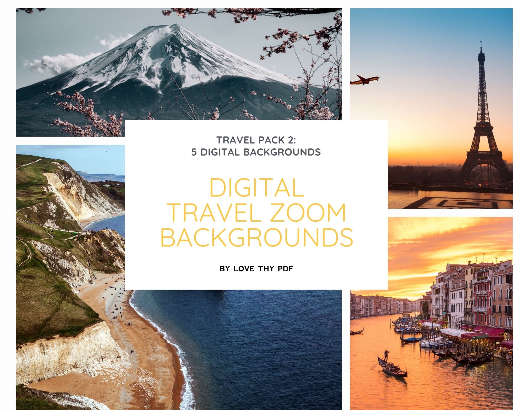 Zoom Backgrounds Pack - Travel Theme Pack #2 Digital Download - Etsy