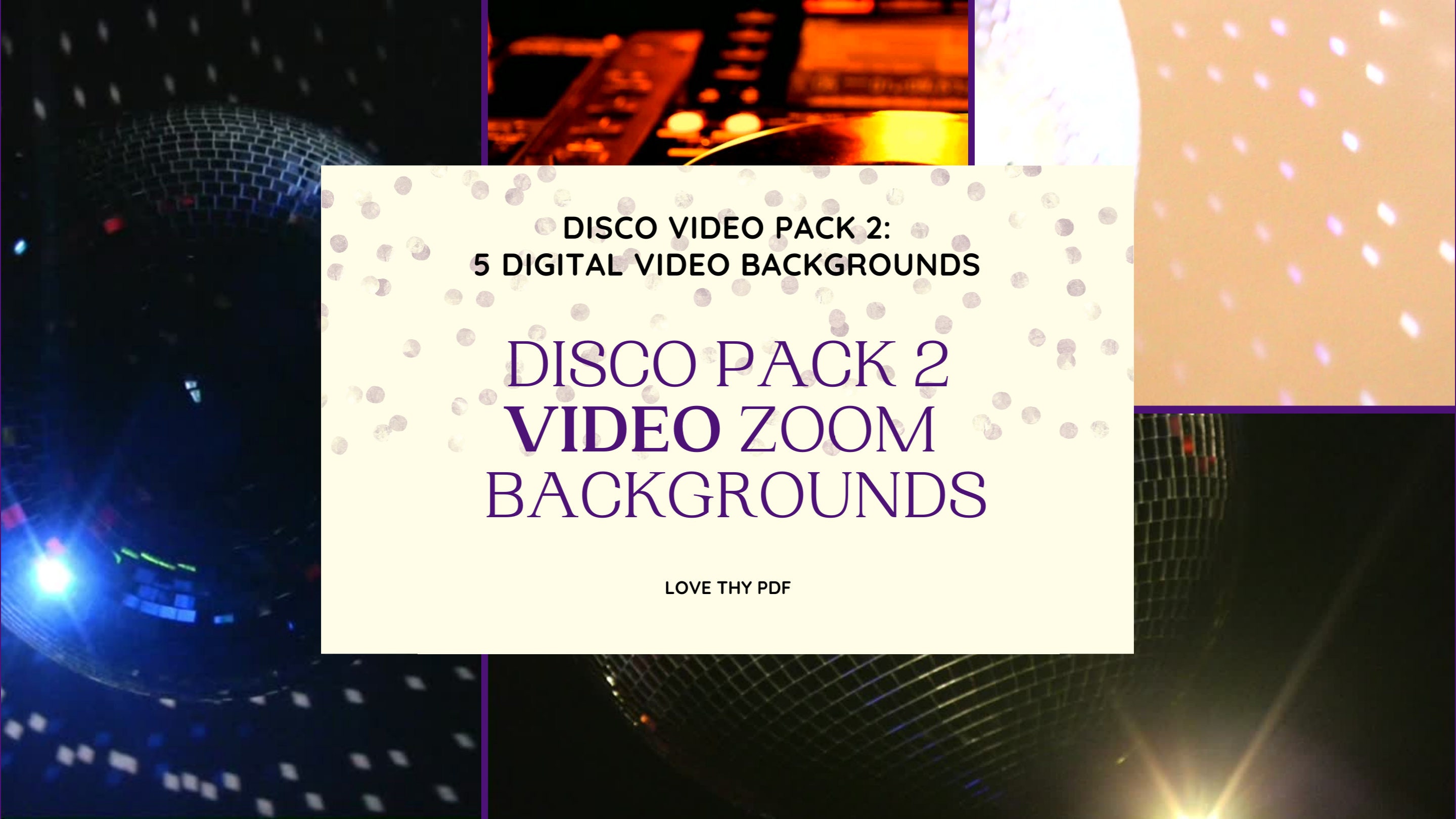 Disco Glitter Zoom VIDEO Background 5-pack #2 - High Quality Video ...