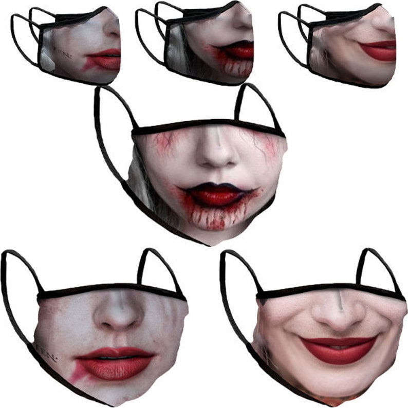 Scary female face masks Bloody Mary Harley washable face | Etsy