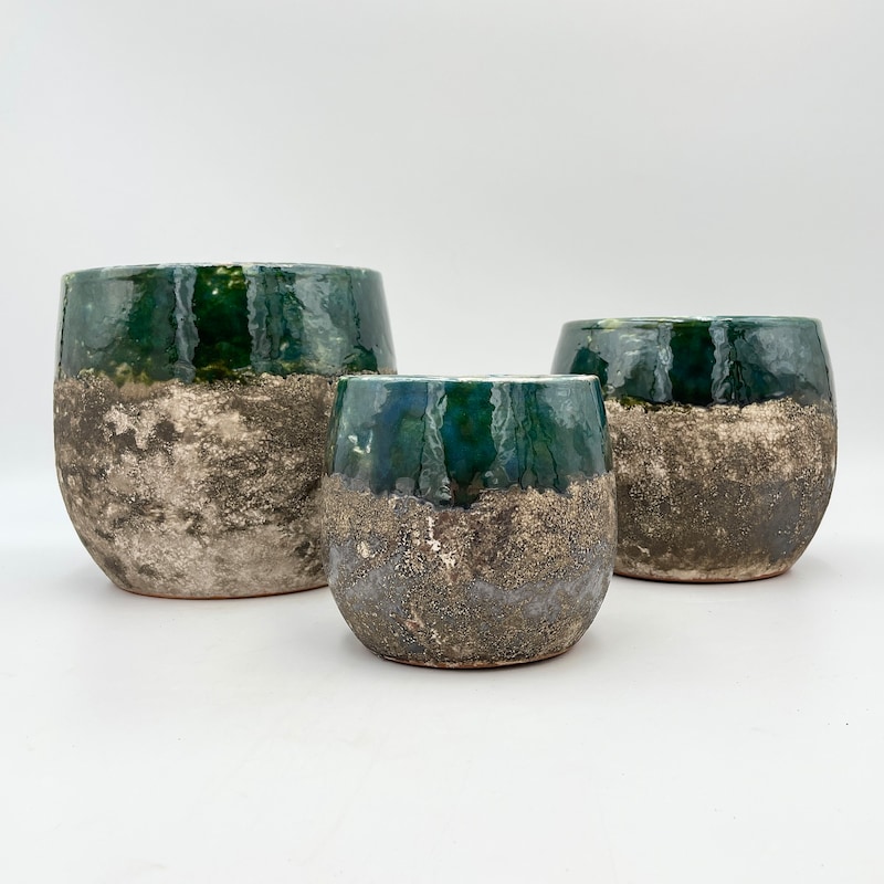 Green Drip Plant Pot - Etsy UK