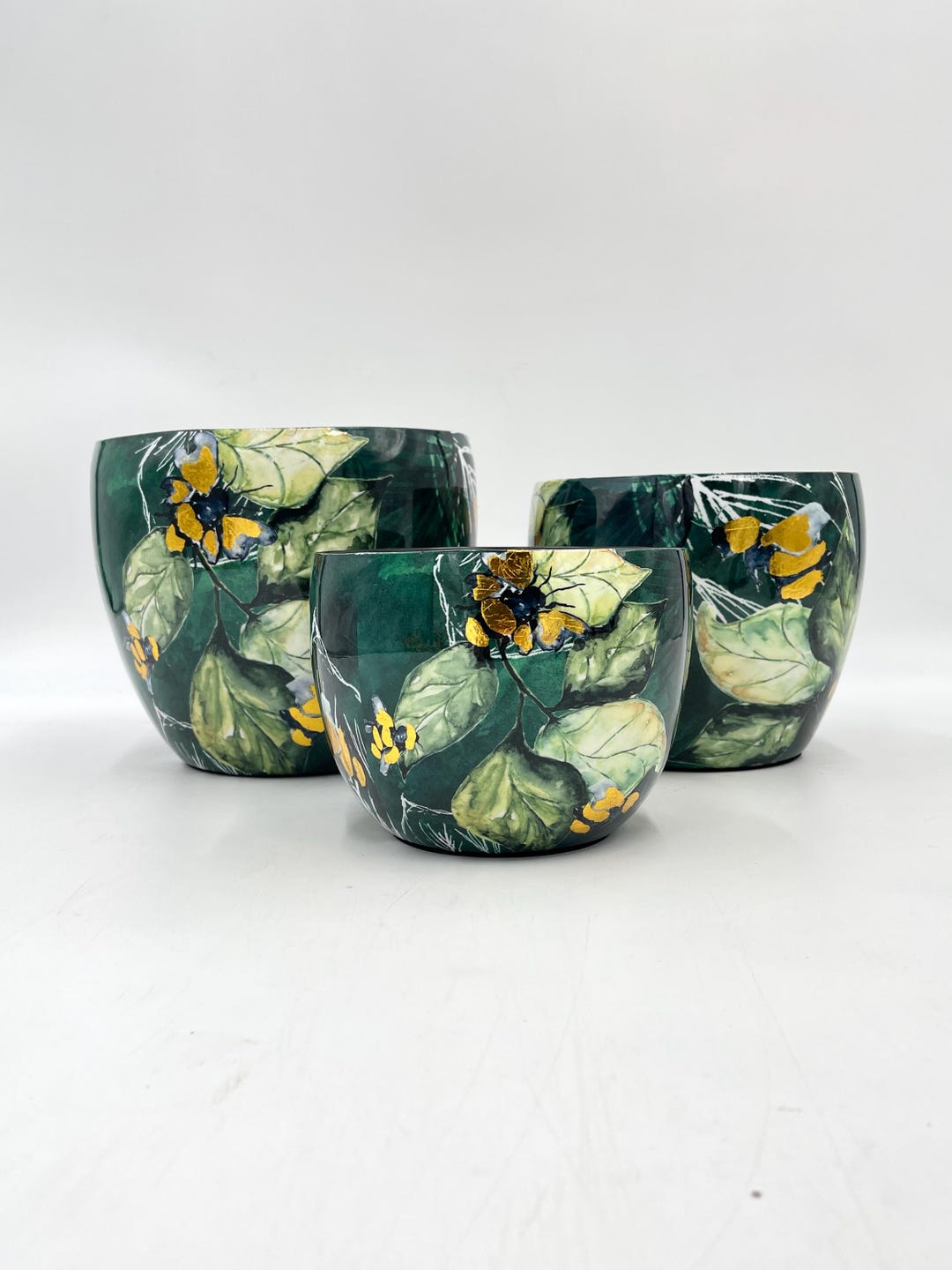 Handmade Bee Green Metal Plant Pot: Lammie Design, Unique Indoor ...