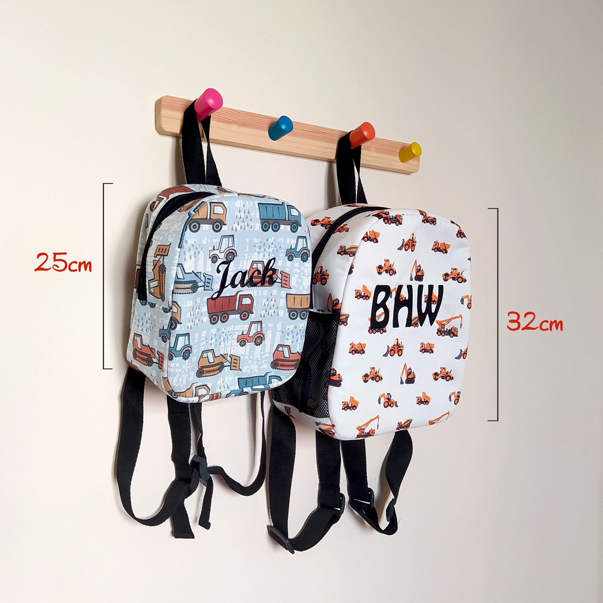 Personalized Toddler Backpack Boy, Truck Backpack, Daycare Backpack ...