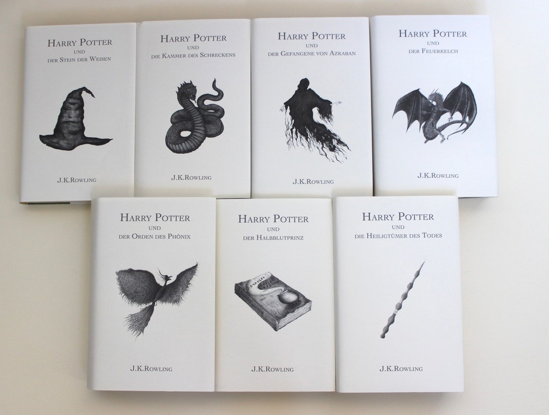 GERMAN HP Covers Books Collection Dust Jackets Set of 7 Minimalistic ...
