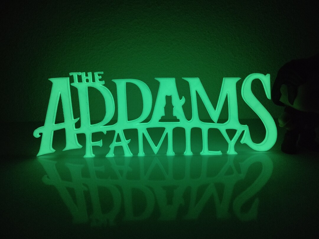 The Addams Family GITD Display Sign Glow in the Dark - Etsy
