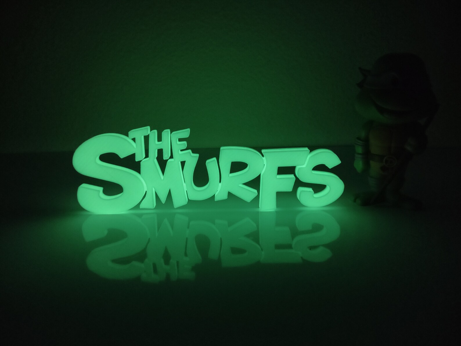 The Smurfs GITD Display Sign Glow in the Dark - Etsy UK
