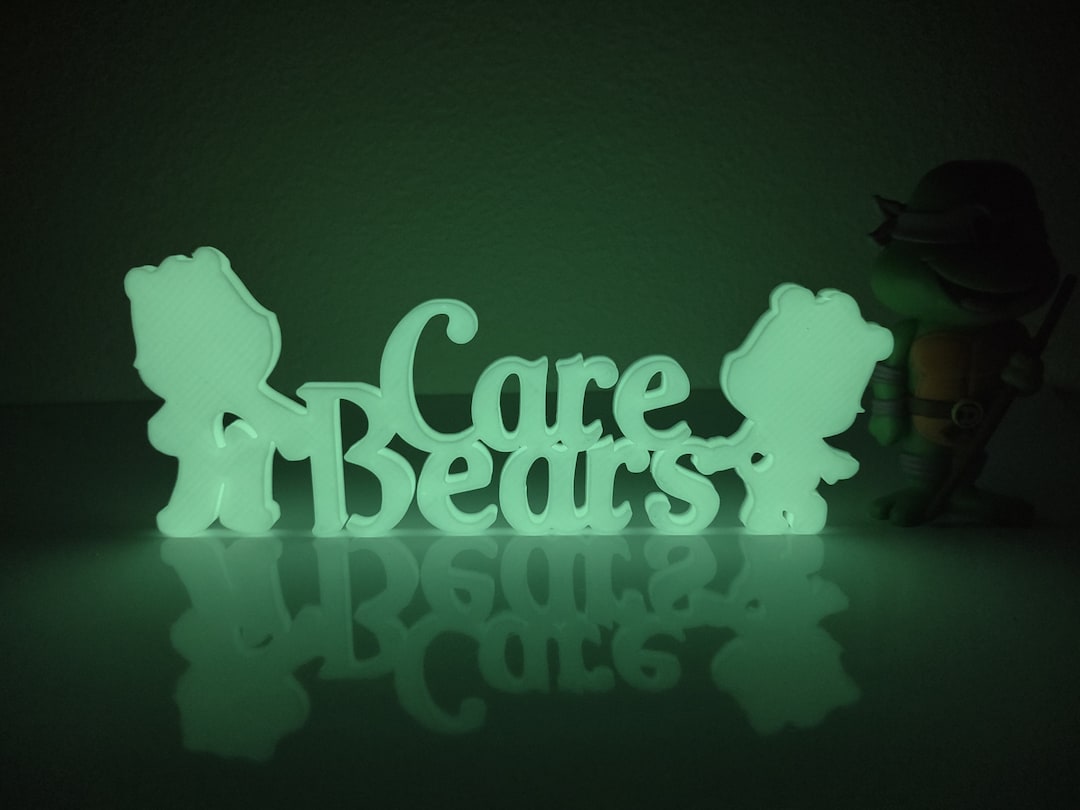 Care Bears GITD Display Sign Glow in the Dark - Etsy