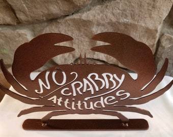 No Crabby Attitudes Sign - Etsy