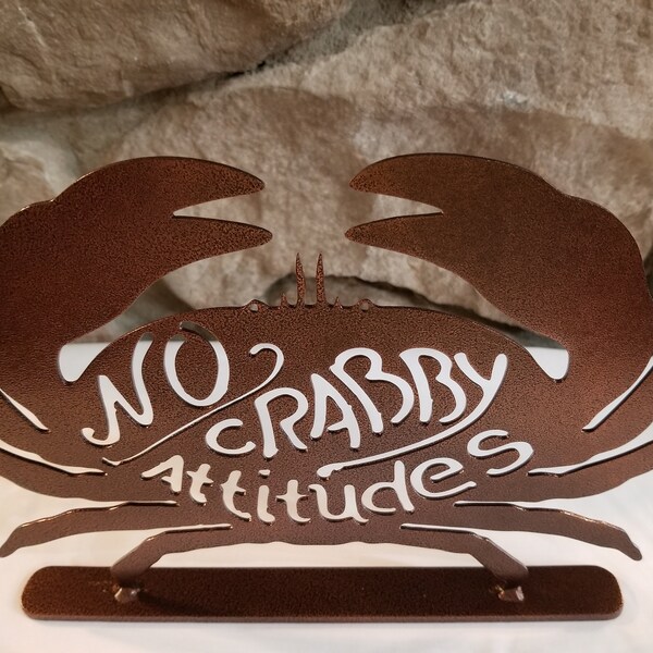 No Crabby Attitudes at the Beach Sign - Etsy