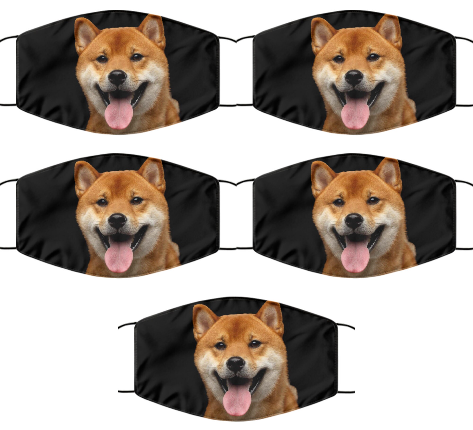 Shiba inu face mask machine washable breathable vibrant | Etsy