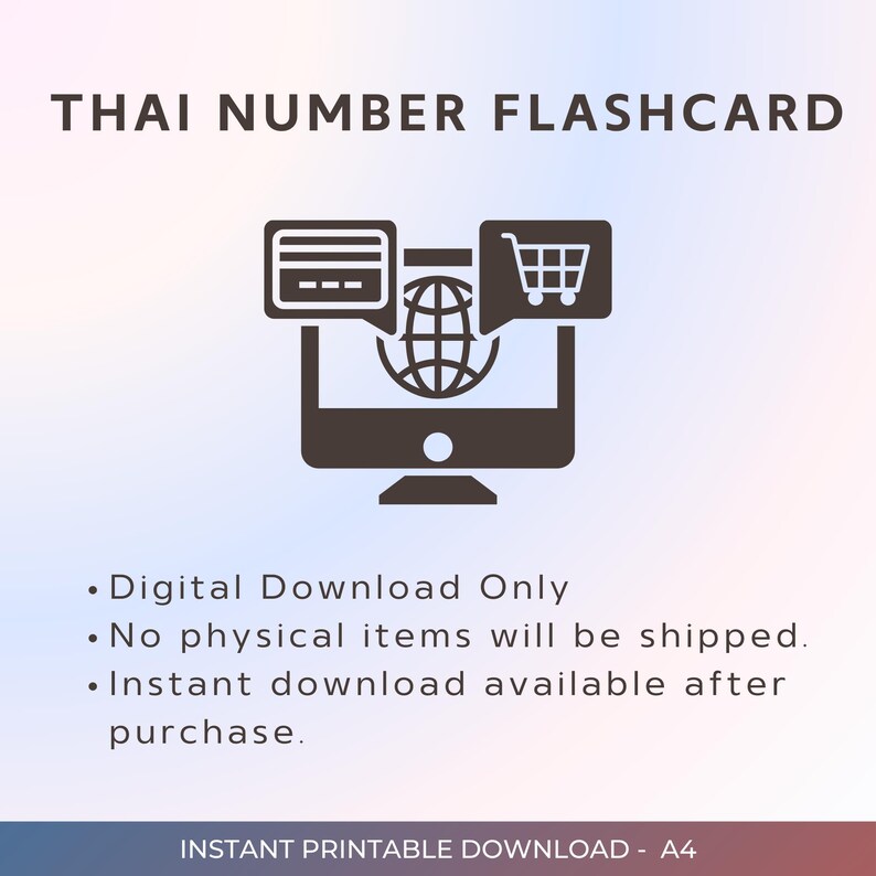 Printable Thai Number Flashcards | Learn Thai Numbers 1 -1,000,000,000 ...