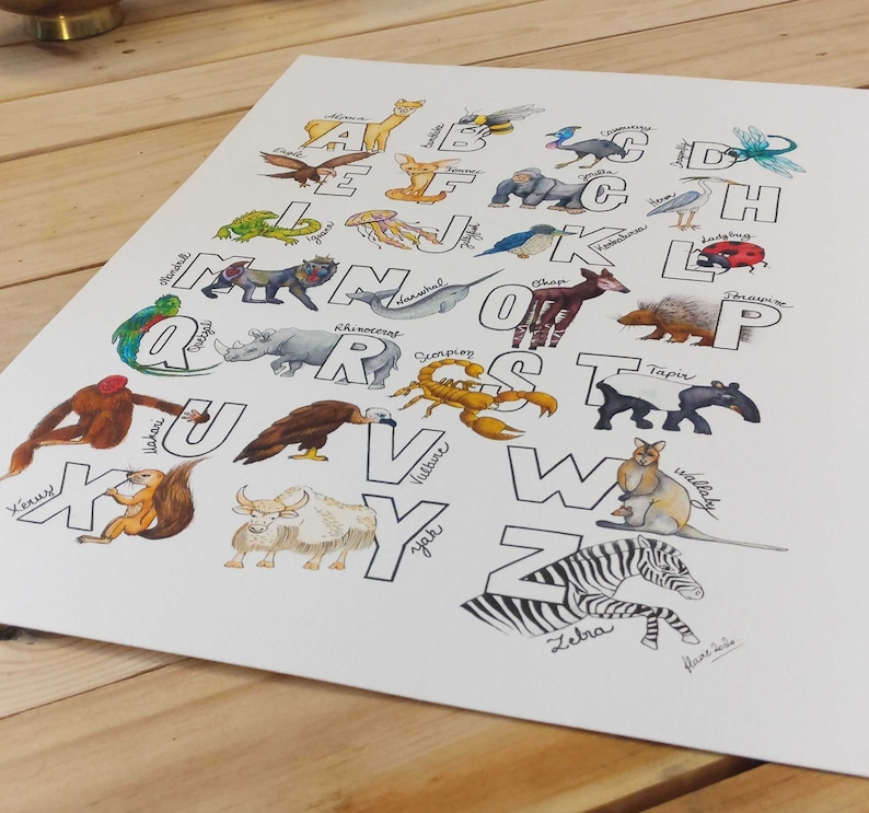 Animal Alphabet Poster - Etsy
