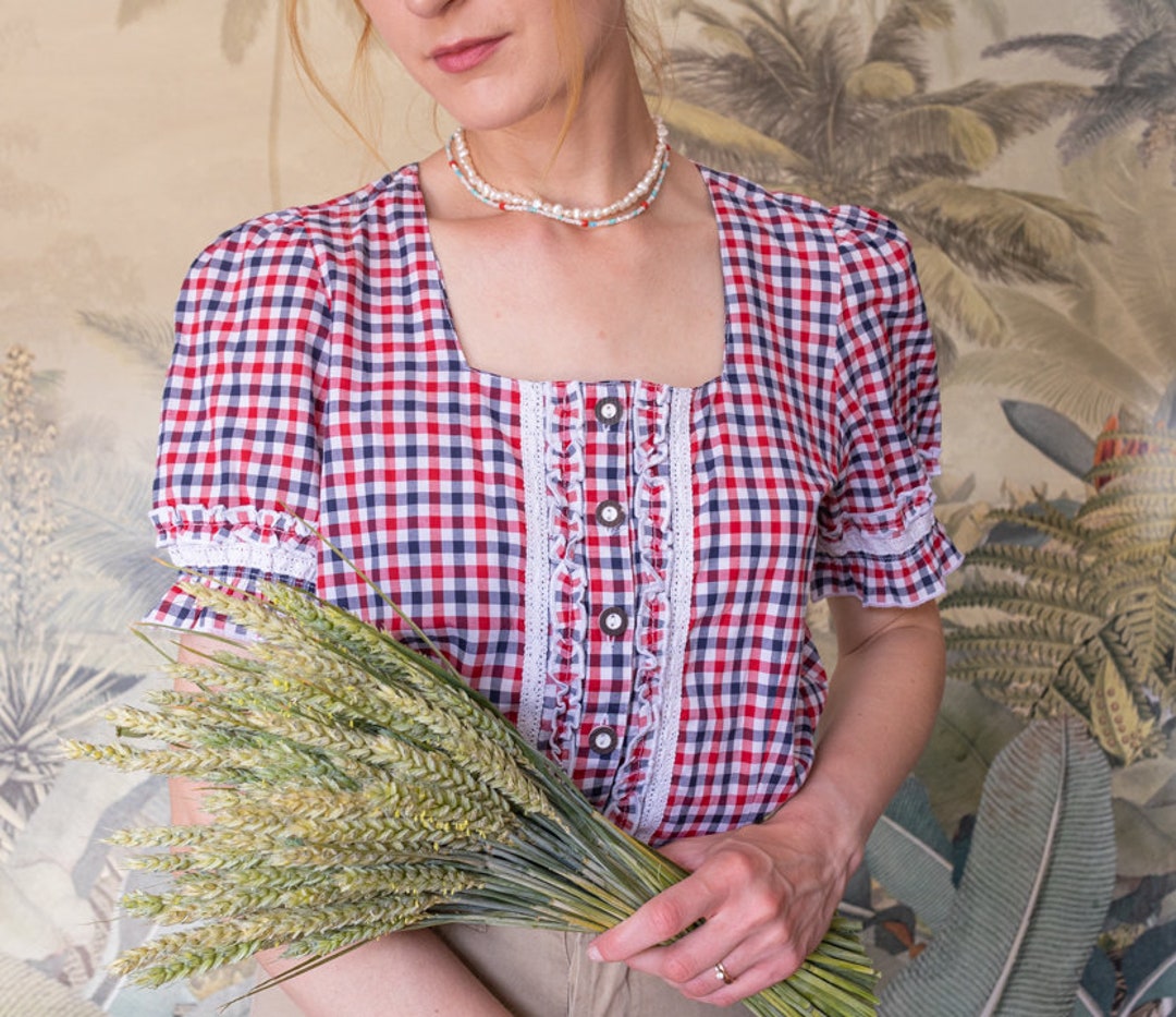 Vintage Puff Sleeve German Dirndl Blouse - Vintage Romantic Blouse ...