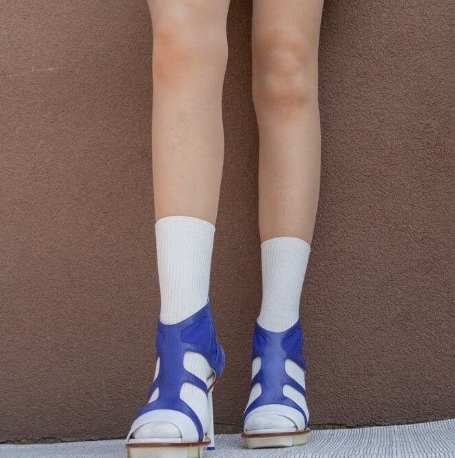 Authentic YOHJI YAMAMOTO Y-3 Heels Designers White High Heels Sandals Y ...