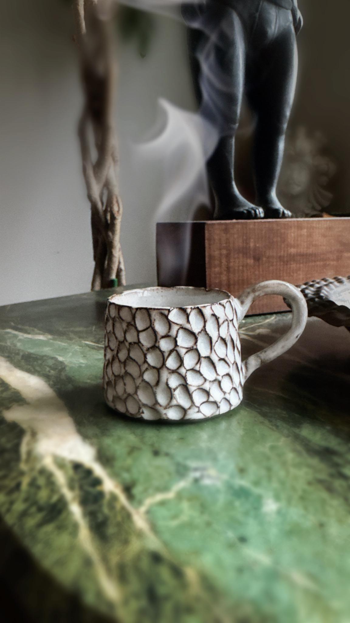 Vintage Style Handmade Ceramic Espresso Cup - Antique Lines - Etsy