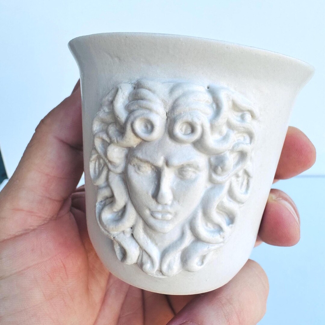 Handmade Stoneware Mug With Medusa Relief – Limited Edition - Greek ...