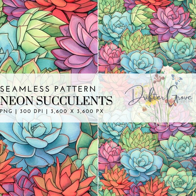 Paper Succulent Pattern - Etsy