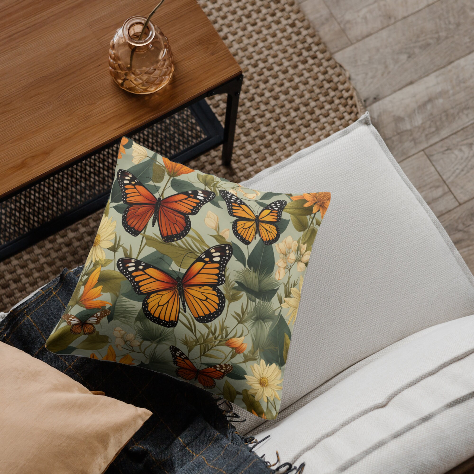 Monarch Butterfly Seamless Pattern Digital Paper PNG Instant Download ...