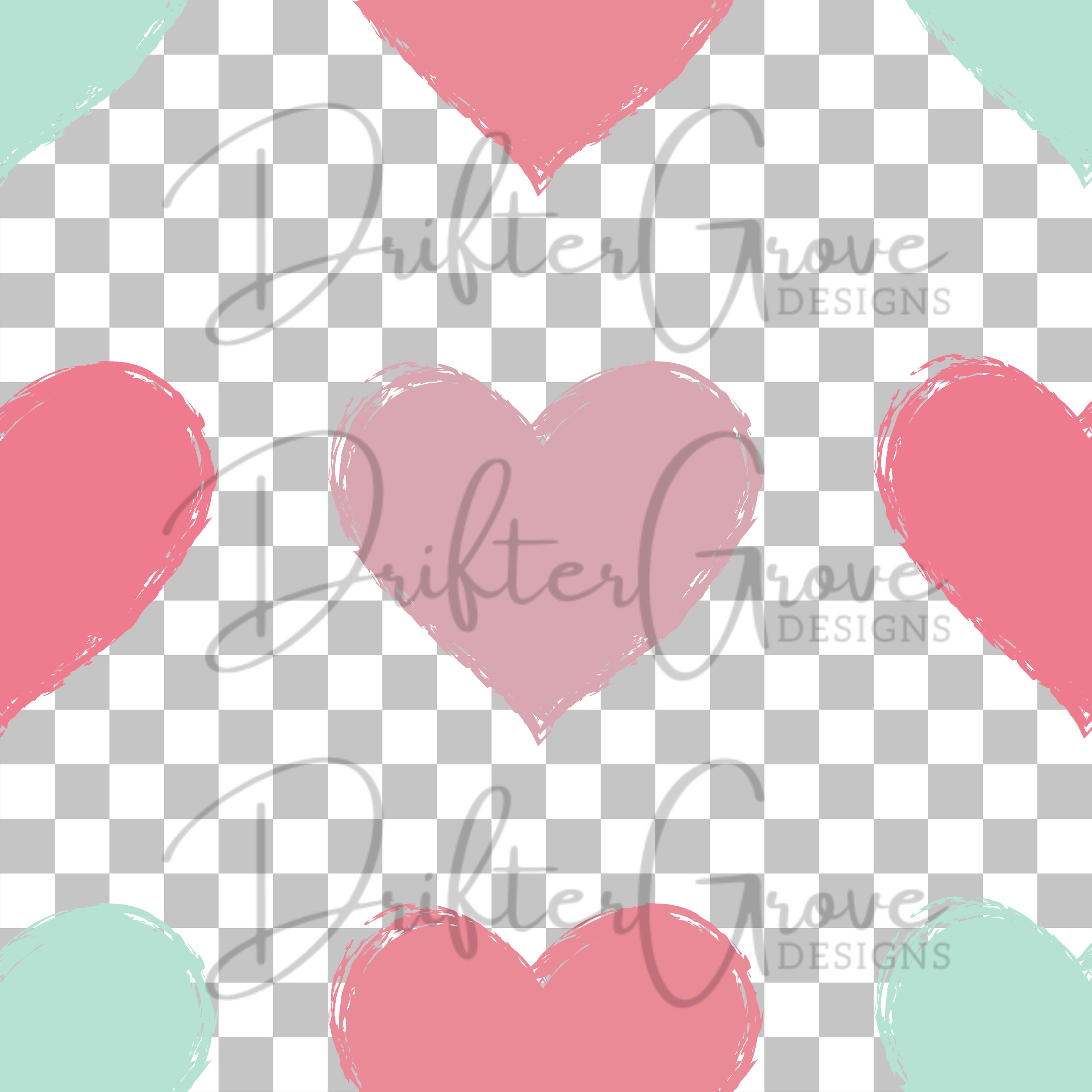 Heart Seamless Pattern Digital Paper PNG Instant Download - Etsy