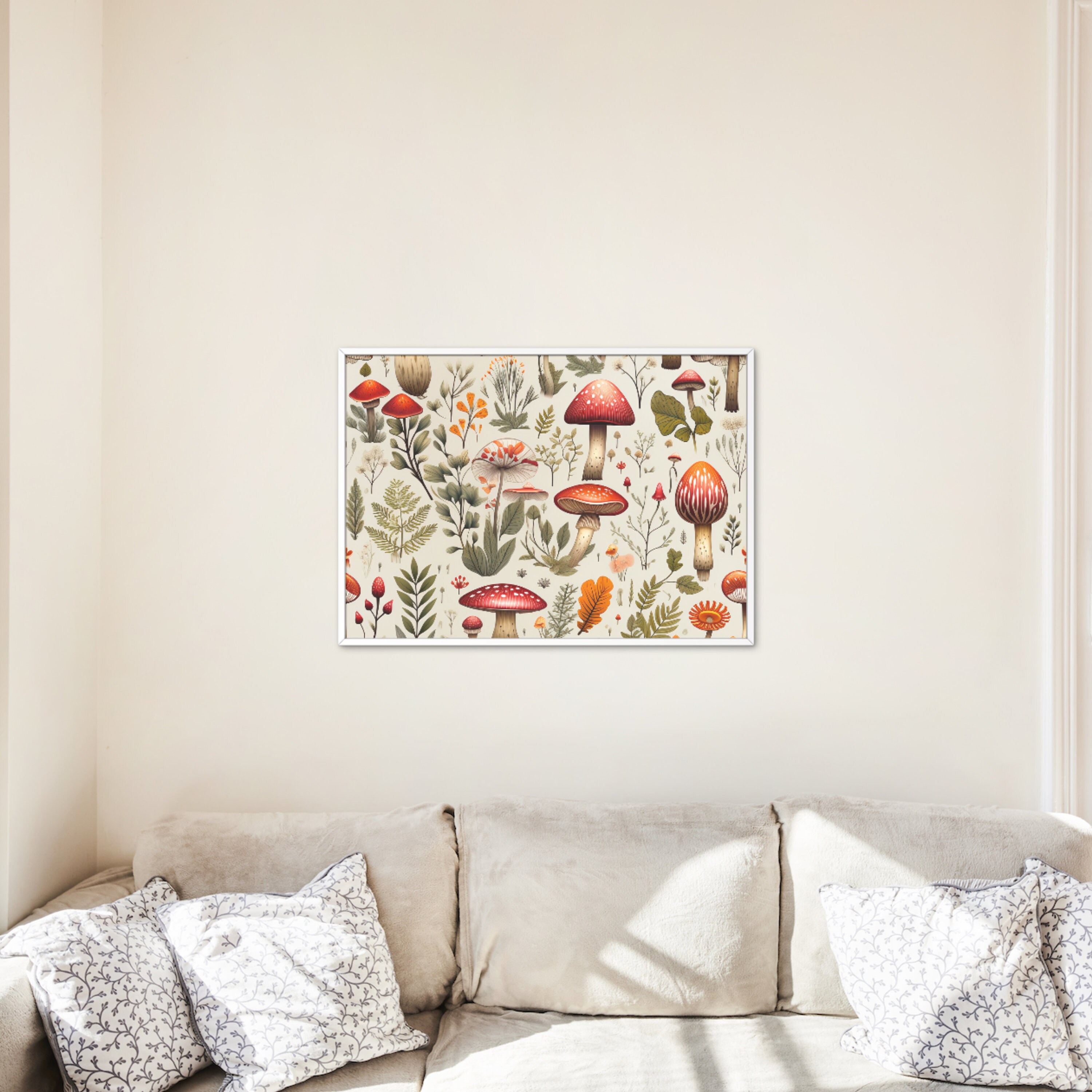 Mushroom Seamless Pattern Digital Paper PNG Instant Download ...