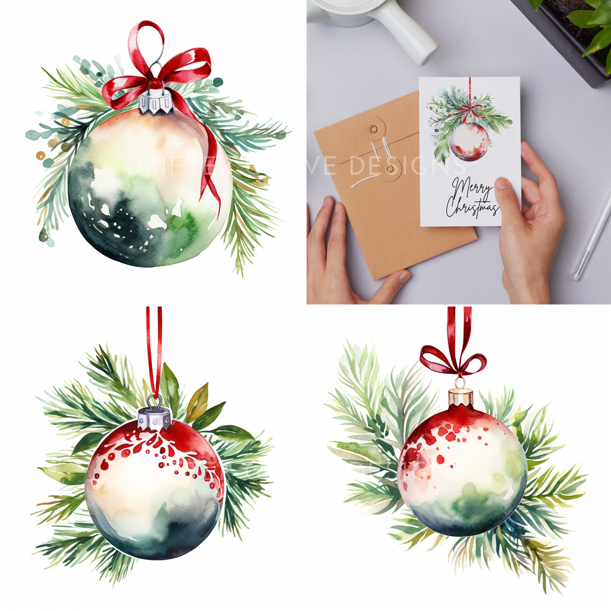 Christmas Ornament Clip Art Instant Download PNG Crafting Supply ...