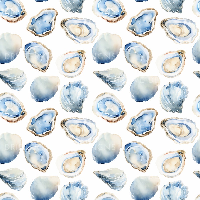 Oyster Seamless Pattern PNG Instant Download - Etsy