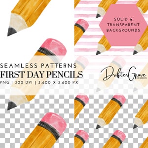 Back to School Seamless Pattern Digital Paper PNG Instant Download ...