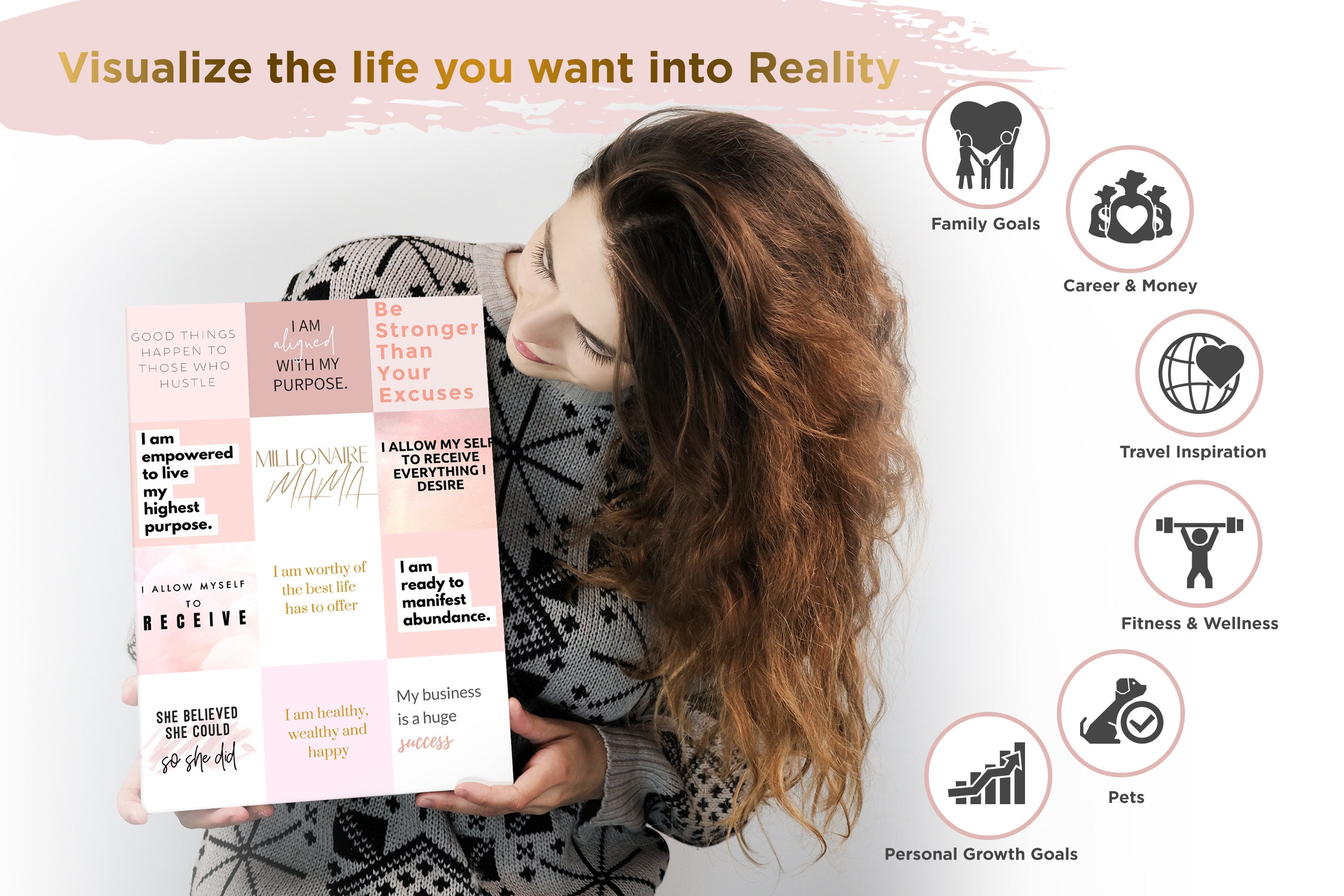 Custom VISION BOARD CANVAS / Law of Attraction / Goal Setting / Dream ...