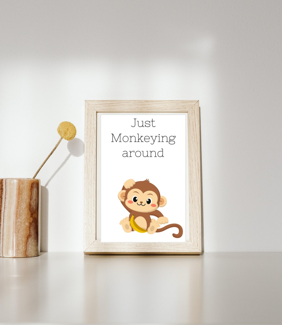 Digital Print - Fun Cartoon Monkey Print Animal. Ideal in Baby’s Room ...