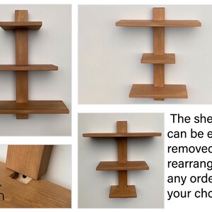 3 Tier Floating Shelf With Interchangeable Shelves, Floating Shelf ...