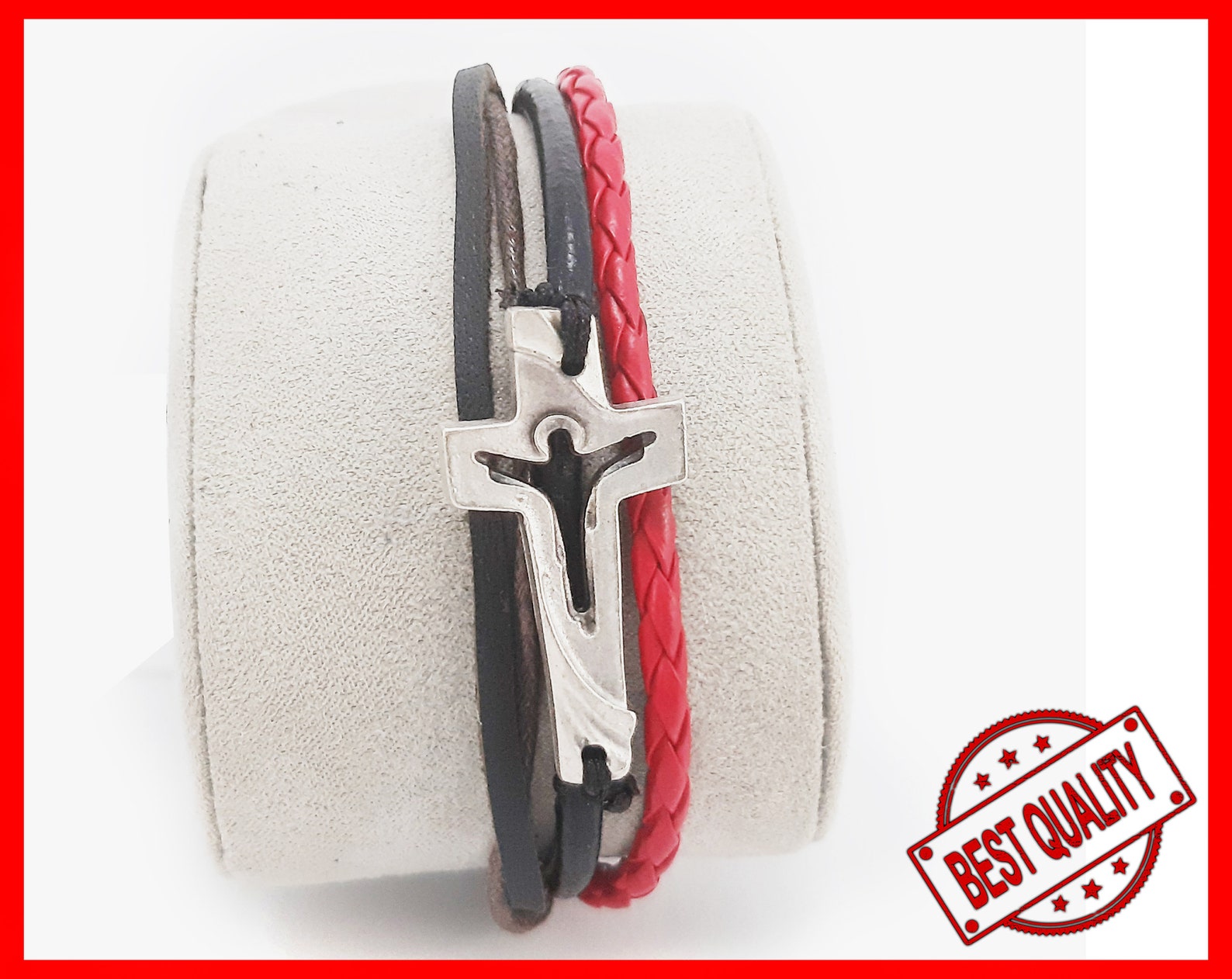 Cross Leather Bracelet Cross Bracelet Men Men's - Etsy