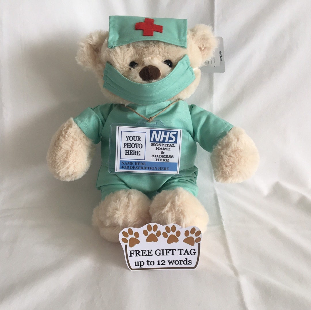 Surgeon Nurse Doctor Personalised Teddy Bear Scrubs Nhs - Etsy UK