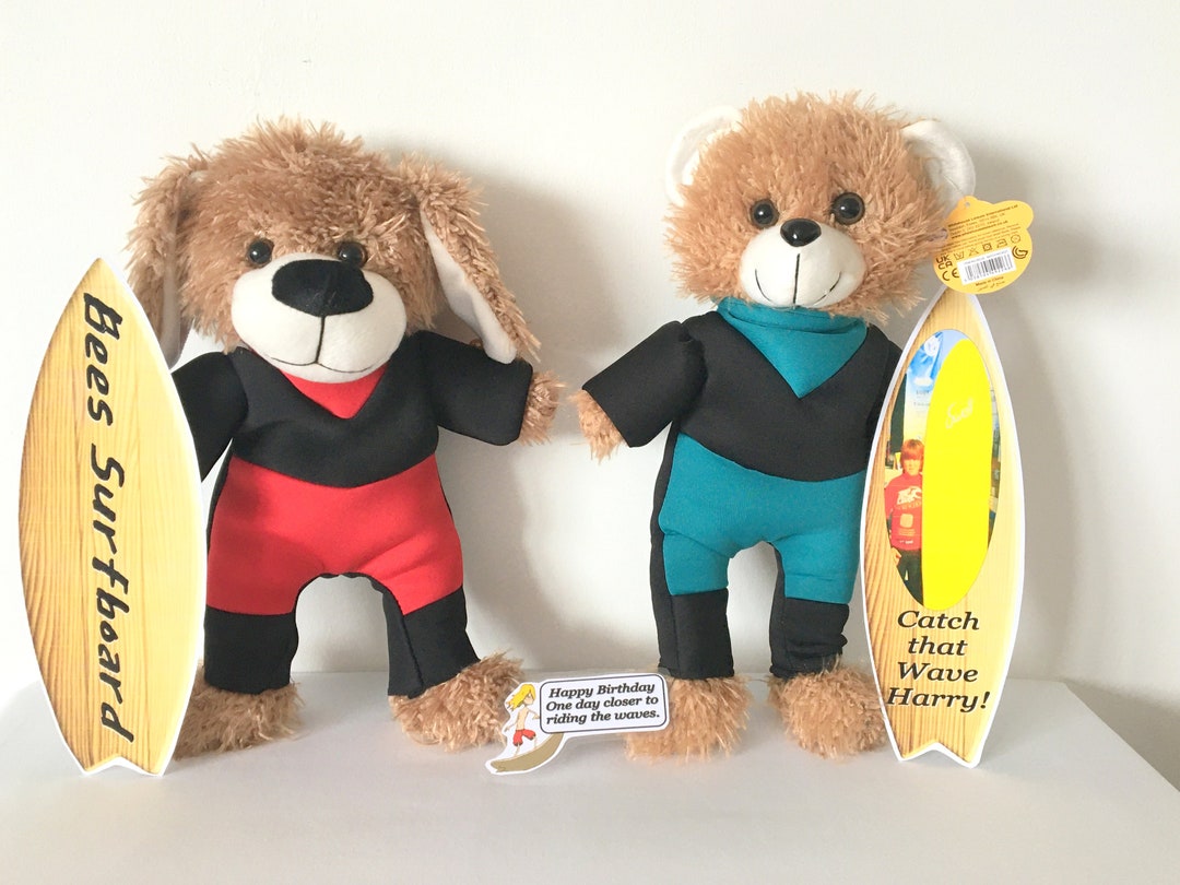 Surfer Surfing Personalised Teddy Bear in Wetsuit Personalised Photo ...
