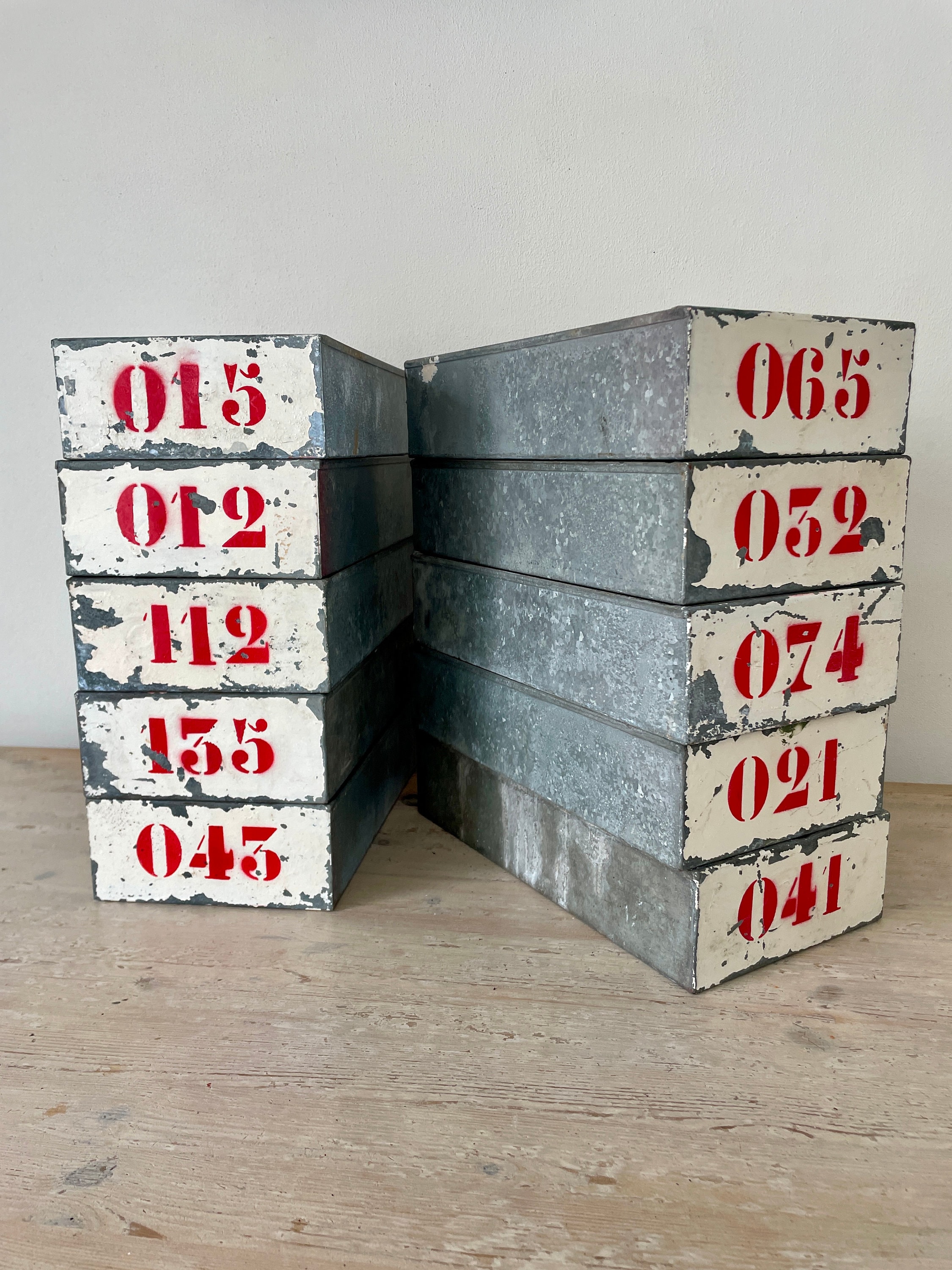 Vintage Numbered Metal Storage Box - Etsy UK