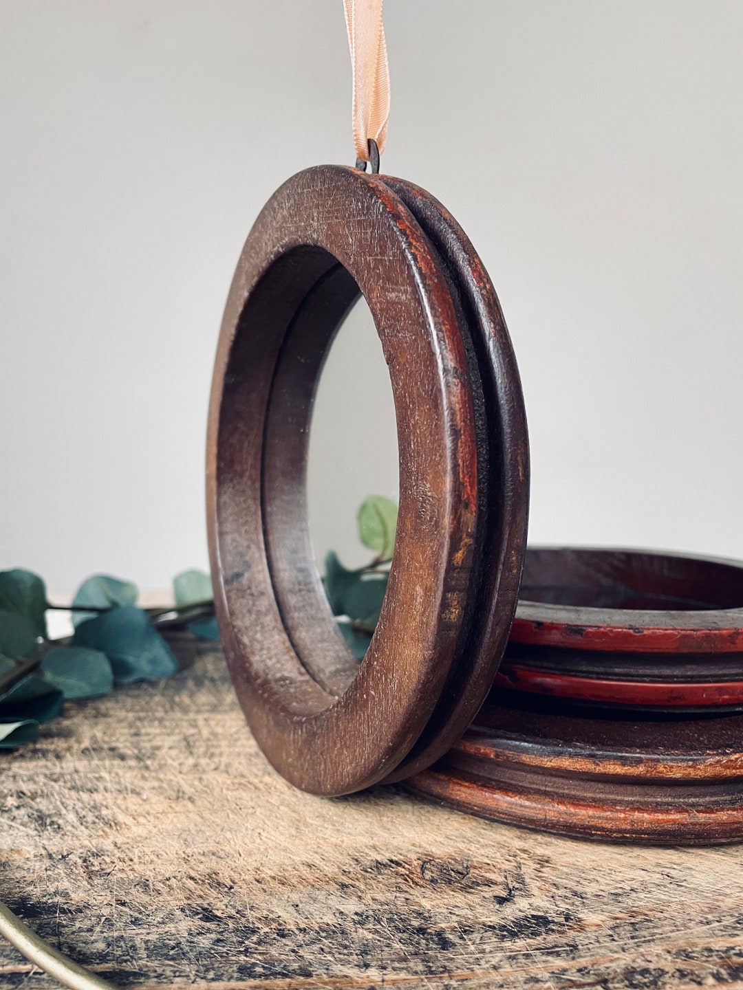 Round Wooden Framed Mirrors Made From Reclaimed Teak Cotton - Etsy