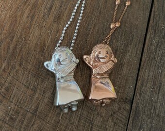 Worry Doll Chain Necklace, Unique Necklace for Women, Birthday Gift - Etsy