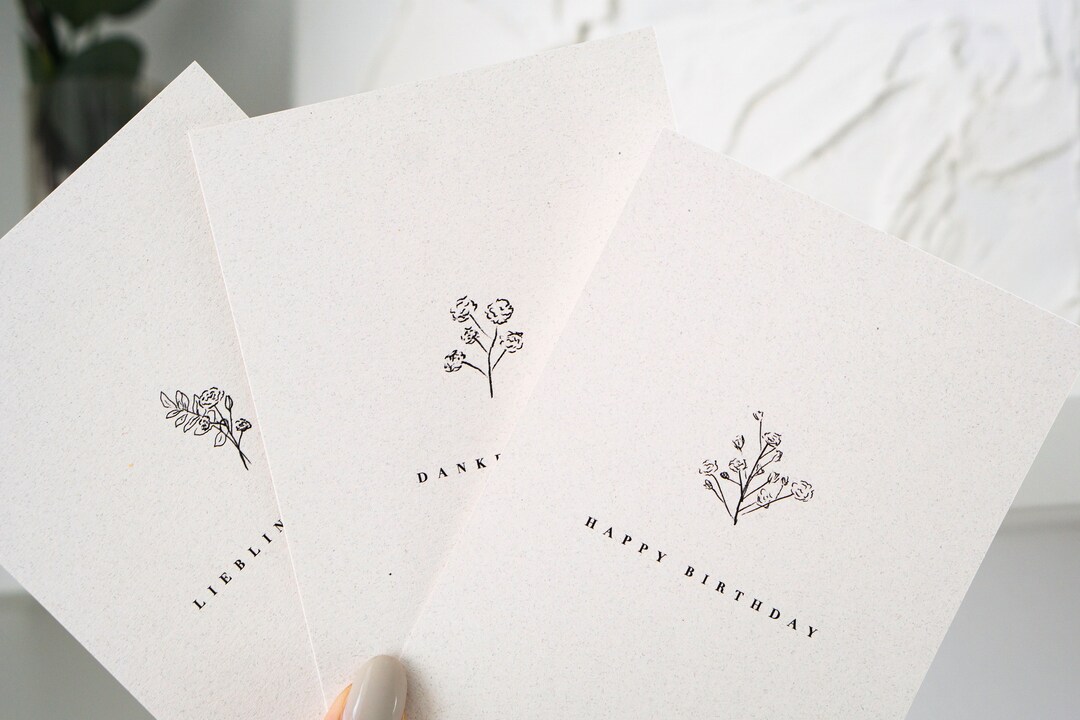 GREETING CARD SET 3 Greeting Cards Thank You Card, Birthday Card ...