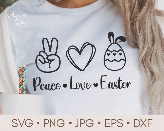 Peace Love Easter Svg Easter Bunny Svg Easter Egg Svg Kids | Etsy