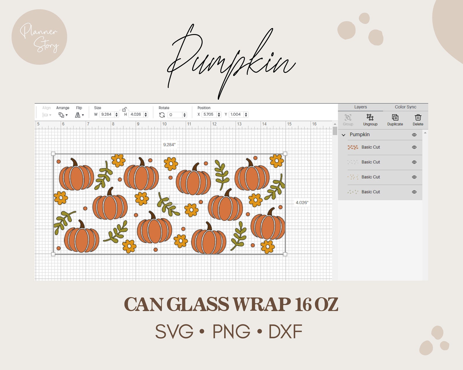 Pumpkin 16oz Glass Can Wrap Fall Can Glass Wrap Autumn Svg - Etsy