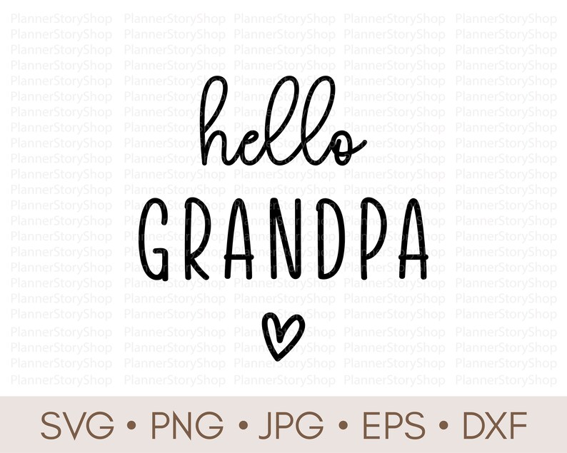 Hello Grandpa SVG, Pregnancy Announcement Onesie Svg, Baby Announcement ...