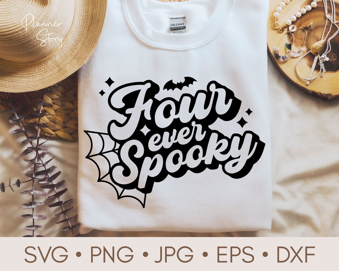 Four Ever Spooky Svg, Spooky 4th Birthday Svg, 4th Birthday Party, 4th ...